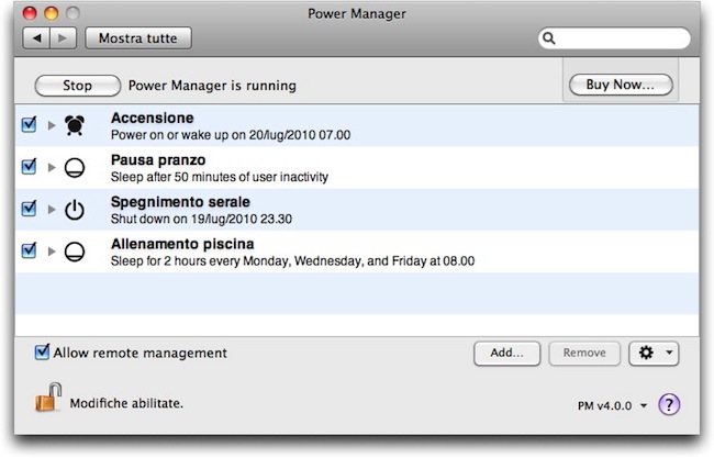 Power Manager 4: risparmio energetico più flessibile - SPIDER-MAC