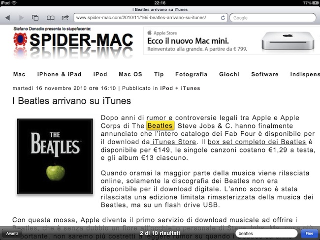 iOS 4.2: 10 grandi funzioni : SPIDER-MAC