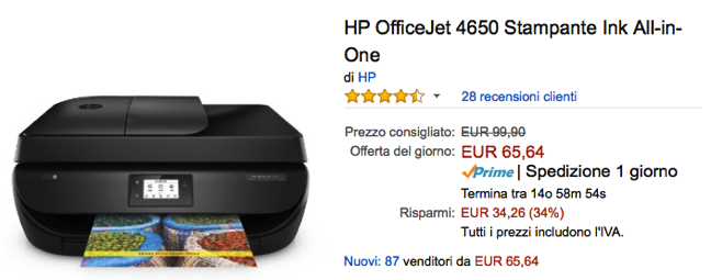 HP OfficeJet 4650, stampante multifunzione con fax, ADF, scanner e Wi ...